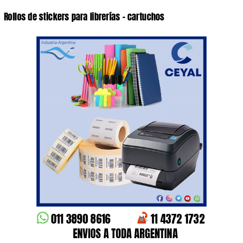 Rollos de stickers para librerías – cartuchos - Etiquetas Personalizadas