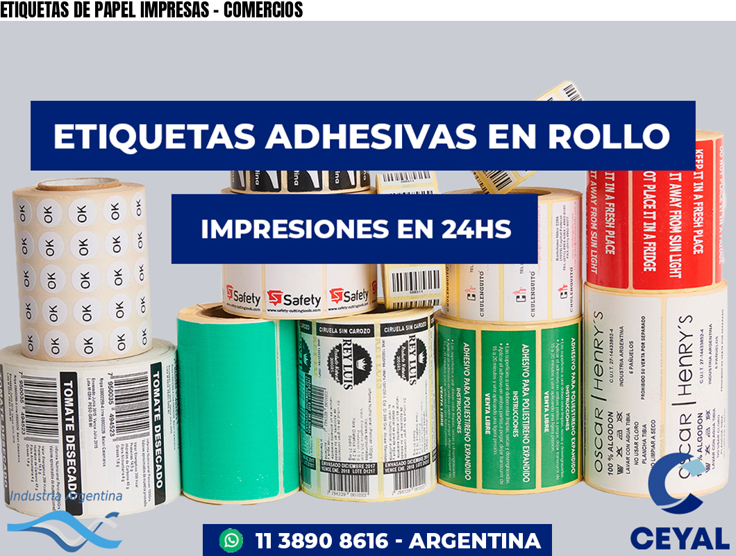 ETIQUETAS DE PAPEL IMPRESAS – COMERCIOS - Etiquetas Personalizadas